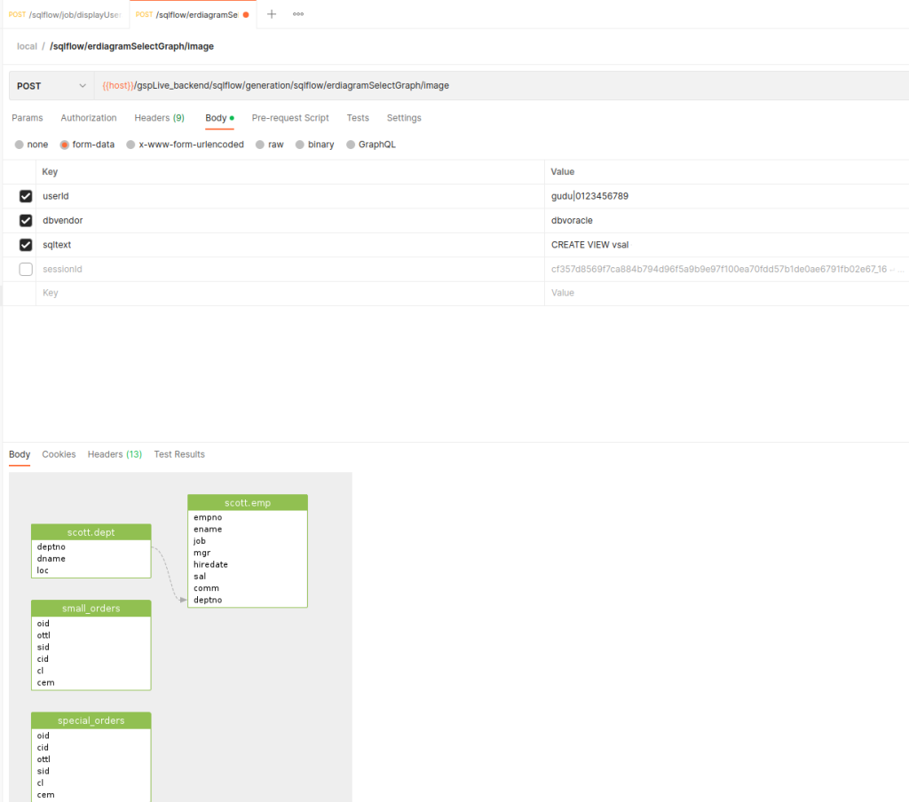 Export E-R Diagram with SQLFlow REST API