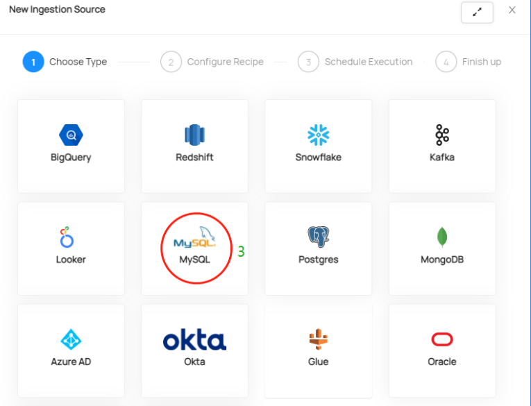 Ingest MySQL metadata on Datahub