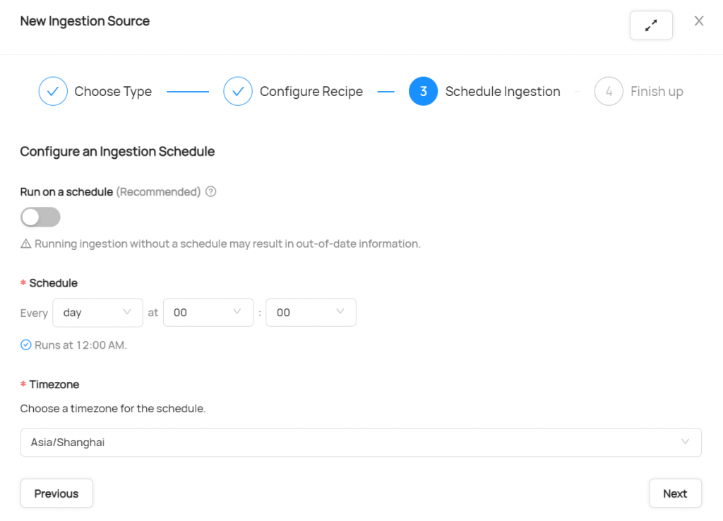 Ingest MySQL metadata on Datahub